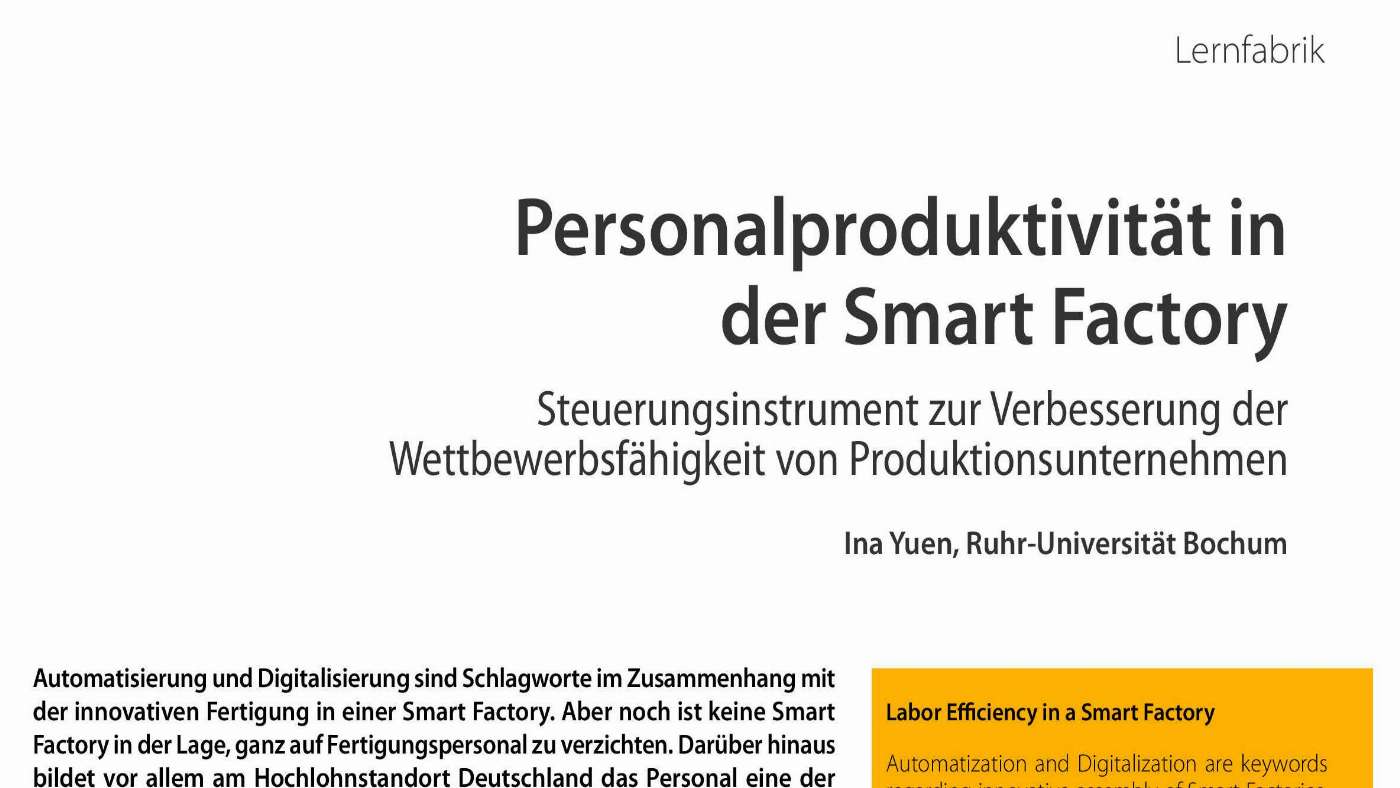 Labor Efficiency in a Smart Factory - Industry 4.0 Science