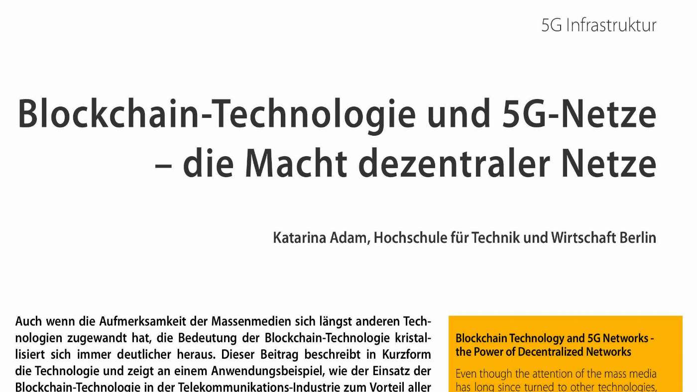 Blockchain Technology and 5G Networks - Industry 4.0 Science