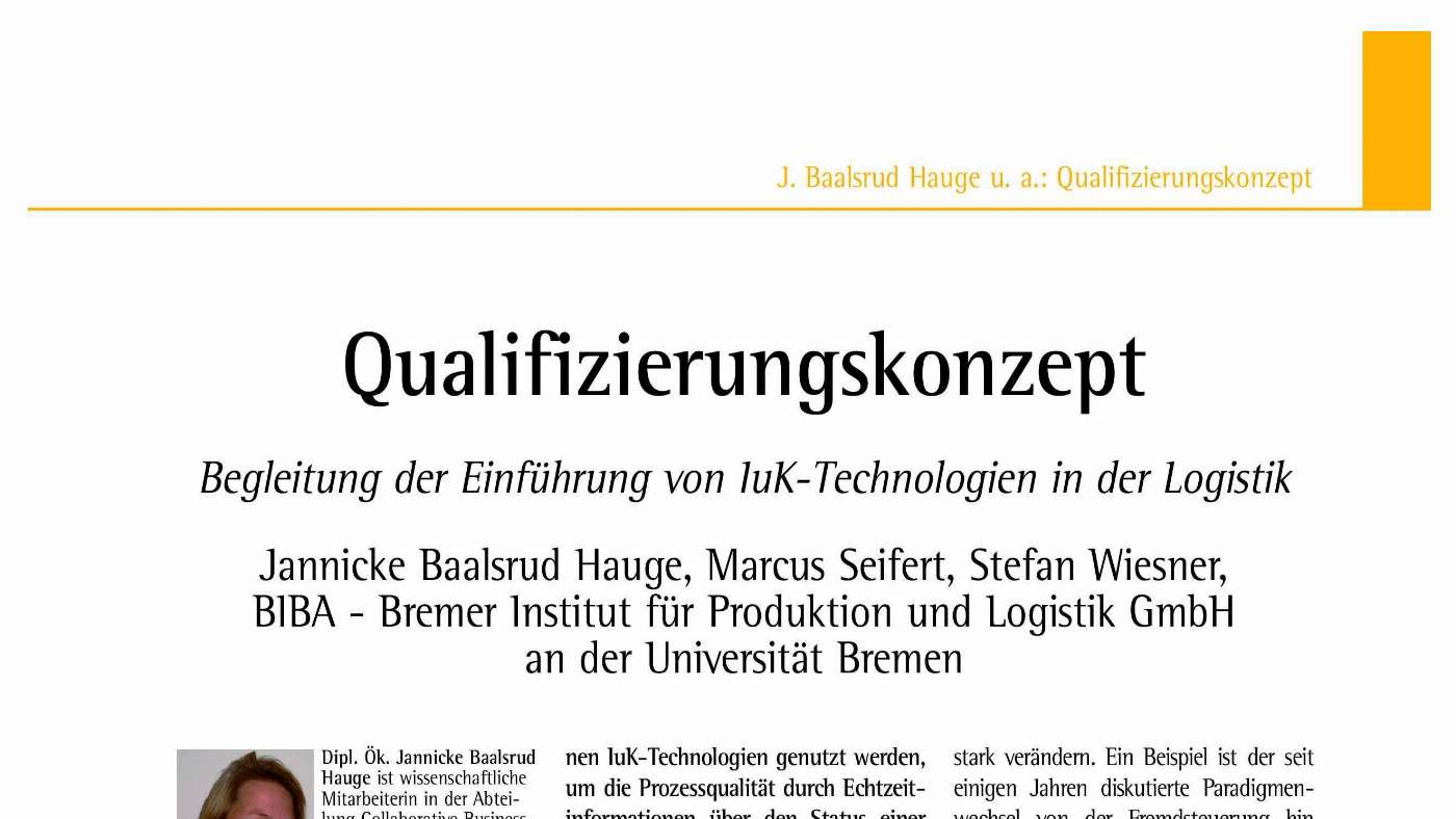 Need for Vocational Training and Intelligent Cargo - Industry 4.0 Science