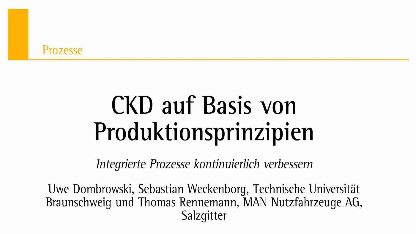 CKD Based on Production Principles - Industry 4.0 Science