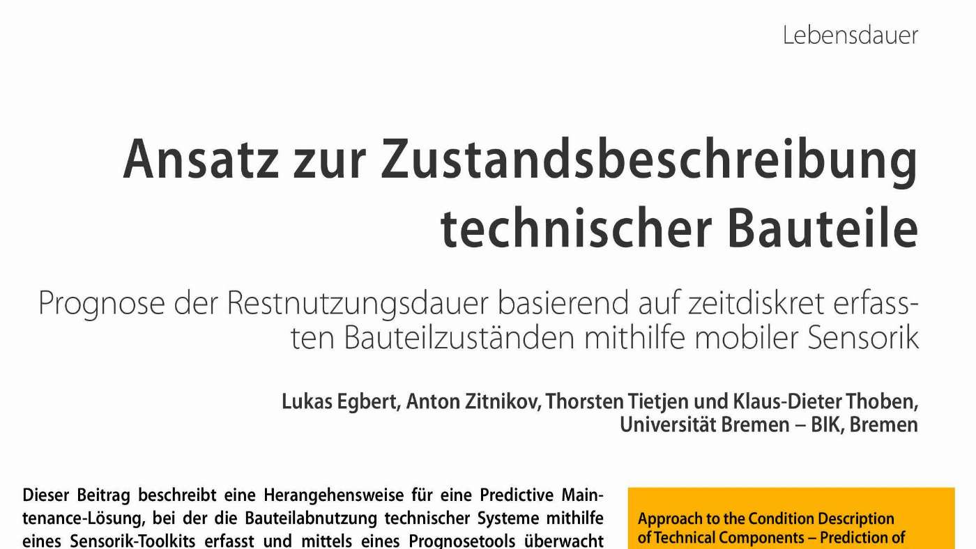 Approach to the Condition Description of Technical Components