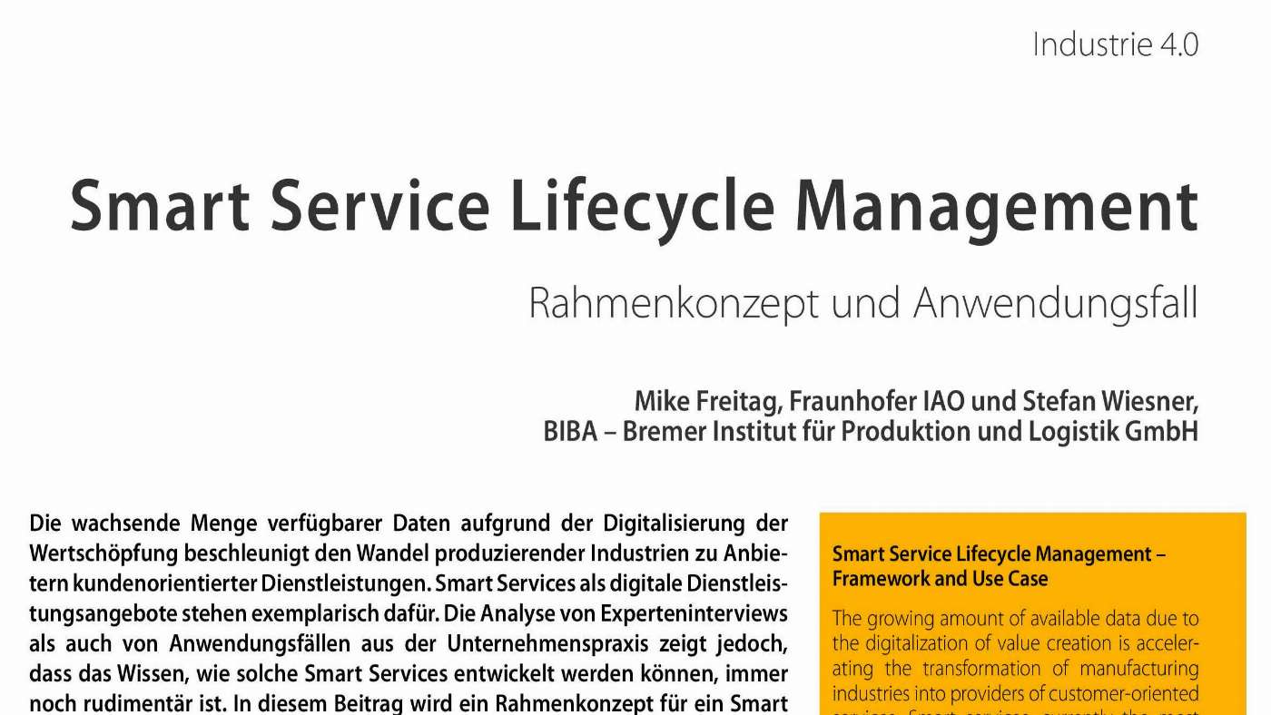 Smart Service Lifecycle Management - Industry 4.0 Science