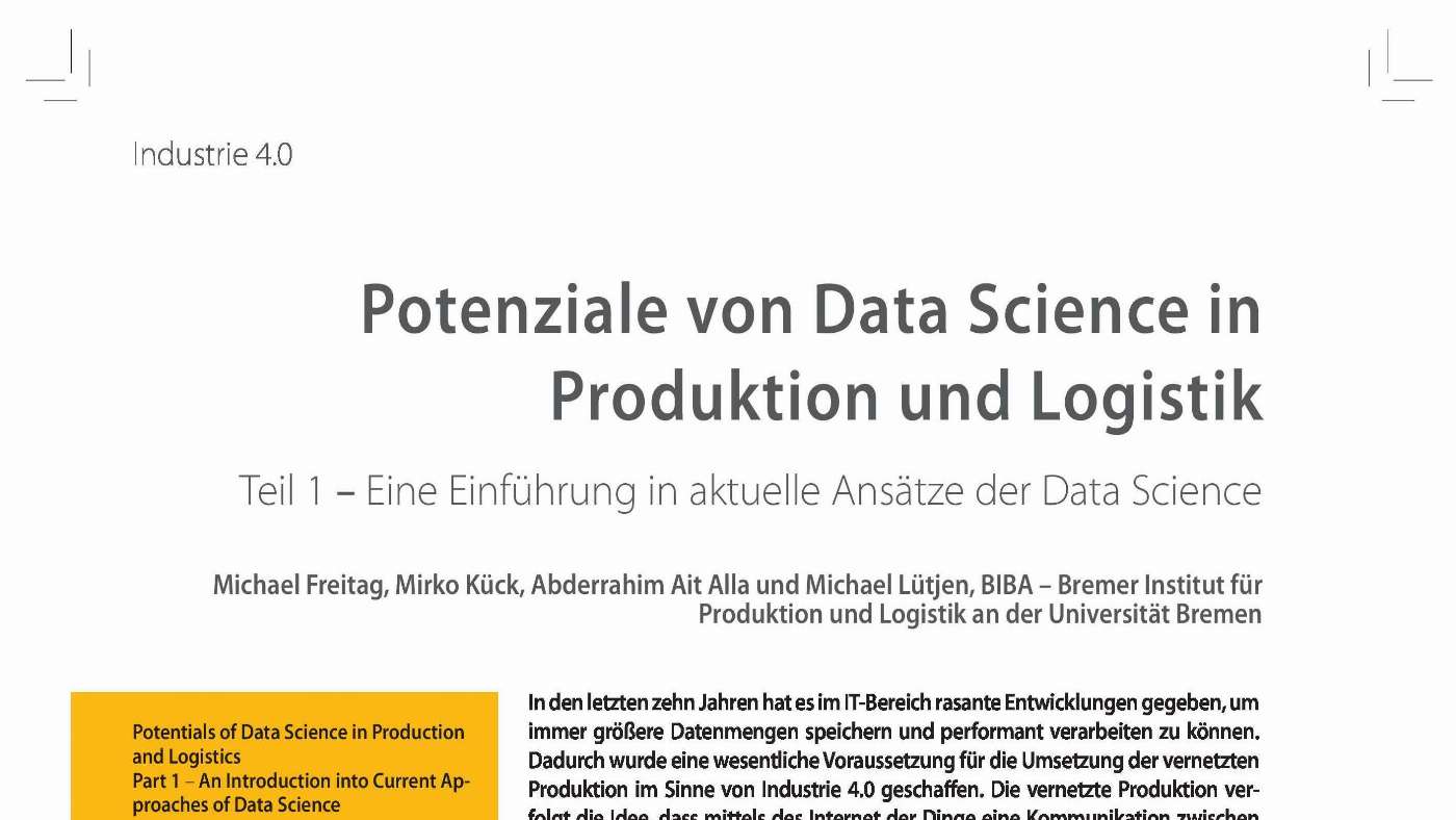 Potentials of Data Science in Production and Logistics Part 1 ...