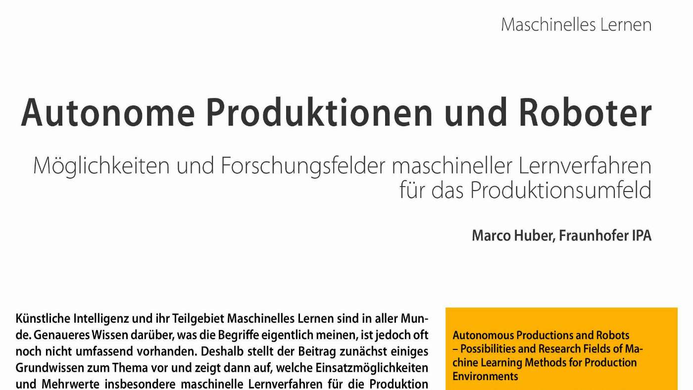 Autonomous Productions and Robots - Industry 4.0 Science