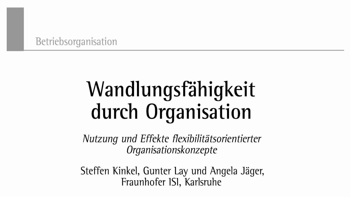 Adaptability Through Organisation - Industry 4.0 Science