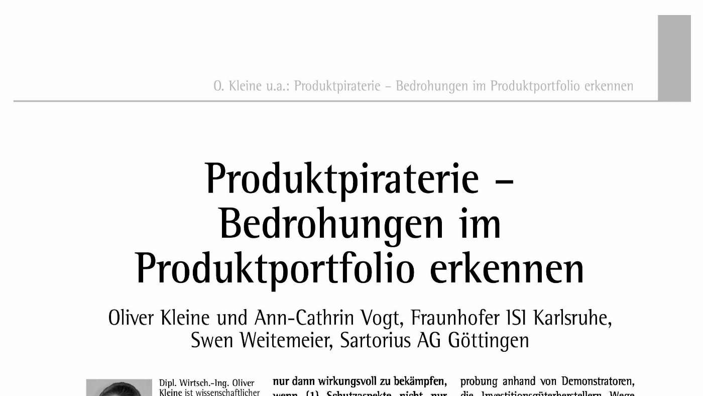 Produktpiraterie - Bedrohungen im Produktportfolio erkennen - Industry ...