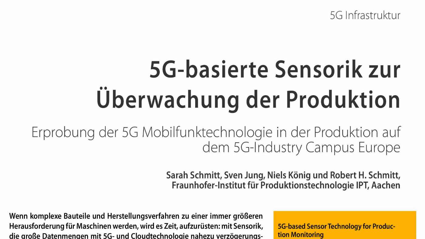 5G-based Sensor Technology for Production Monitoring - Industry 4.0 Science