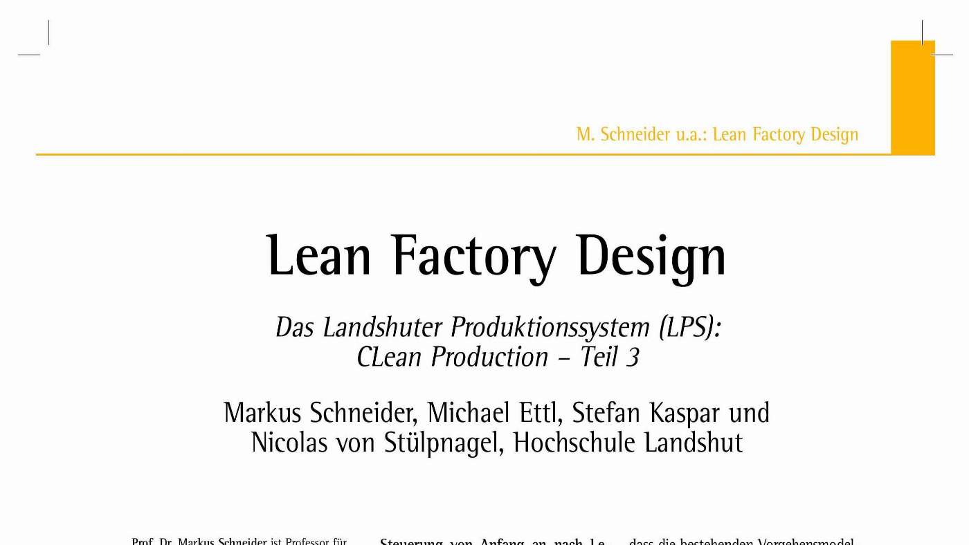 Lean Factory Design - Industry 4.0 Science