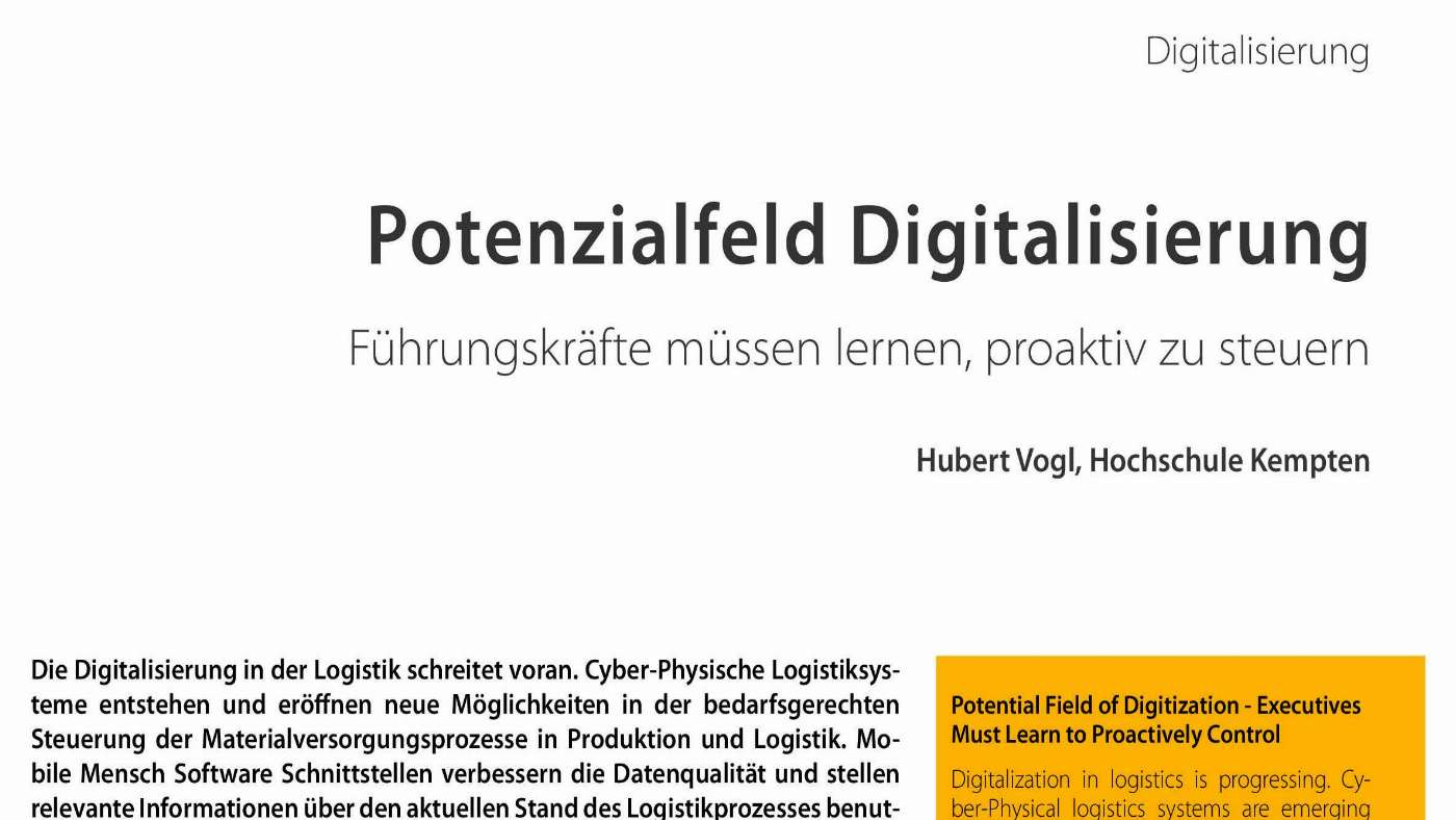 Potential Field of Digitization - Industry 4.0 Science