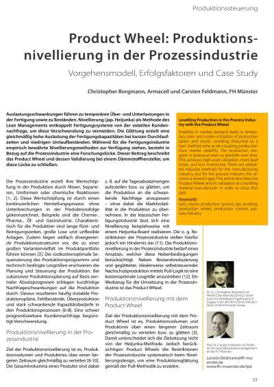 Levelling Production in the Process Industry with the Product Wheel ...
