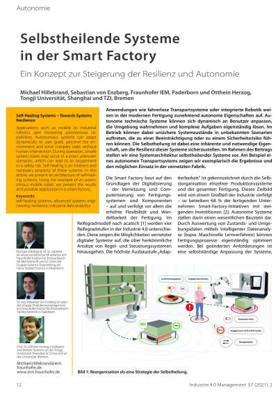 Self-Healing Systems - Towards Systems Resilience - Industry 4.0 Science